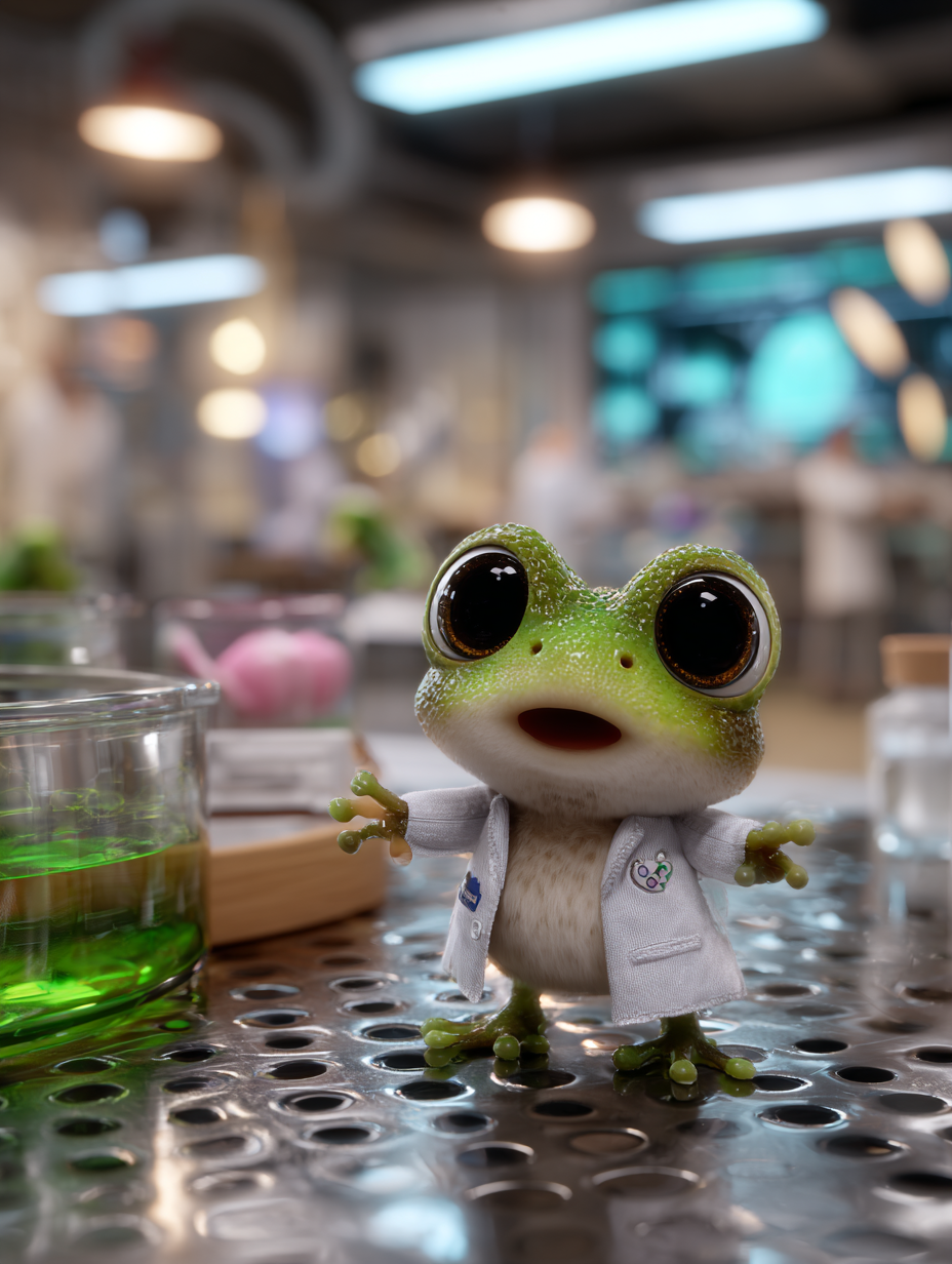 Free: Adorable 3D Frog Scientist in Kawaii Style - nohat.cc