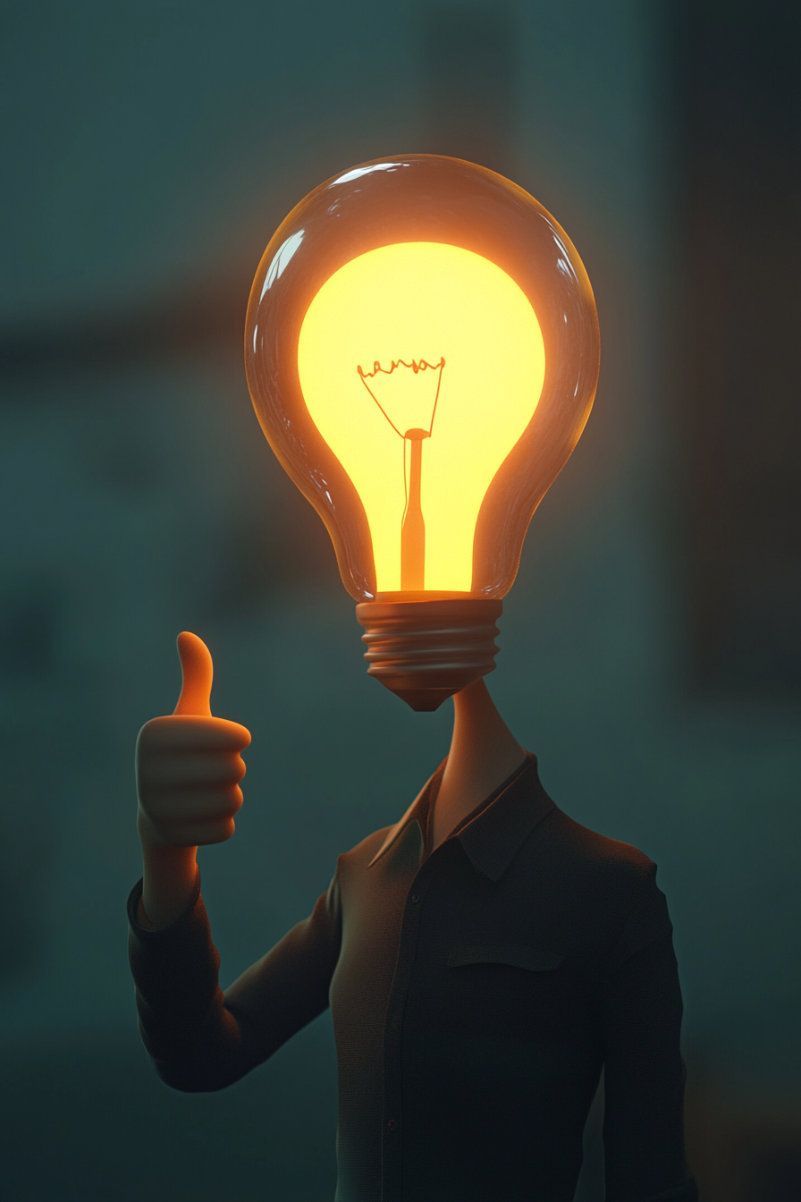 Free: Bright Ideas: A Surreal Character with a Light Bulb Head - nohat.cc