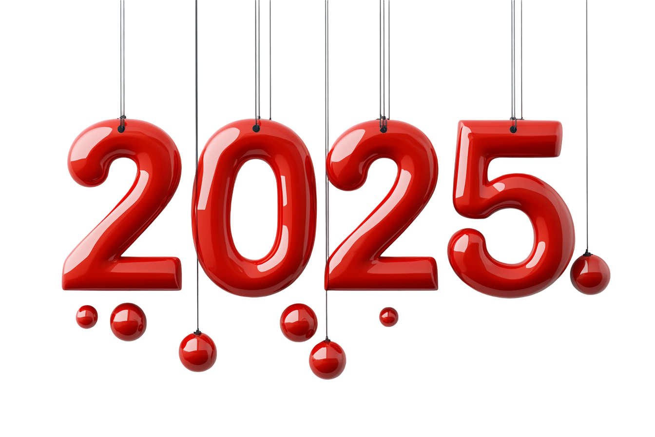 Free: 3D, formed the number 2025 using red balls - nohat.cc