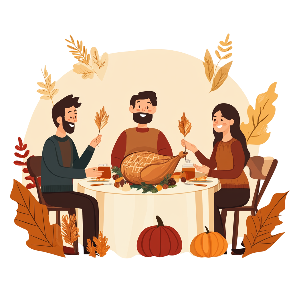 Free: create a friendsgiving 2024 image with a transparent backgro ...