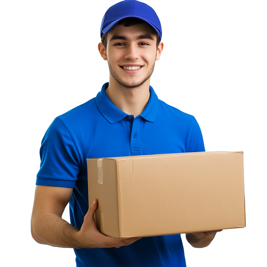 Free: a delivery man holding a cardboard box - nohat.cc
