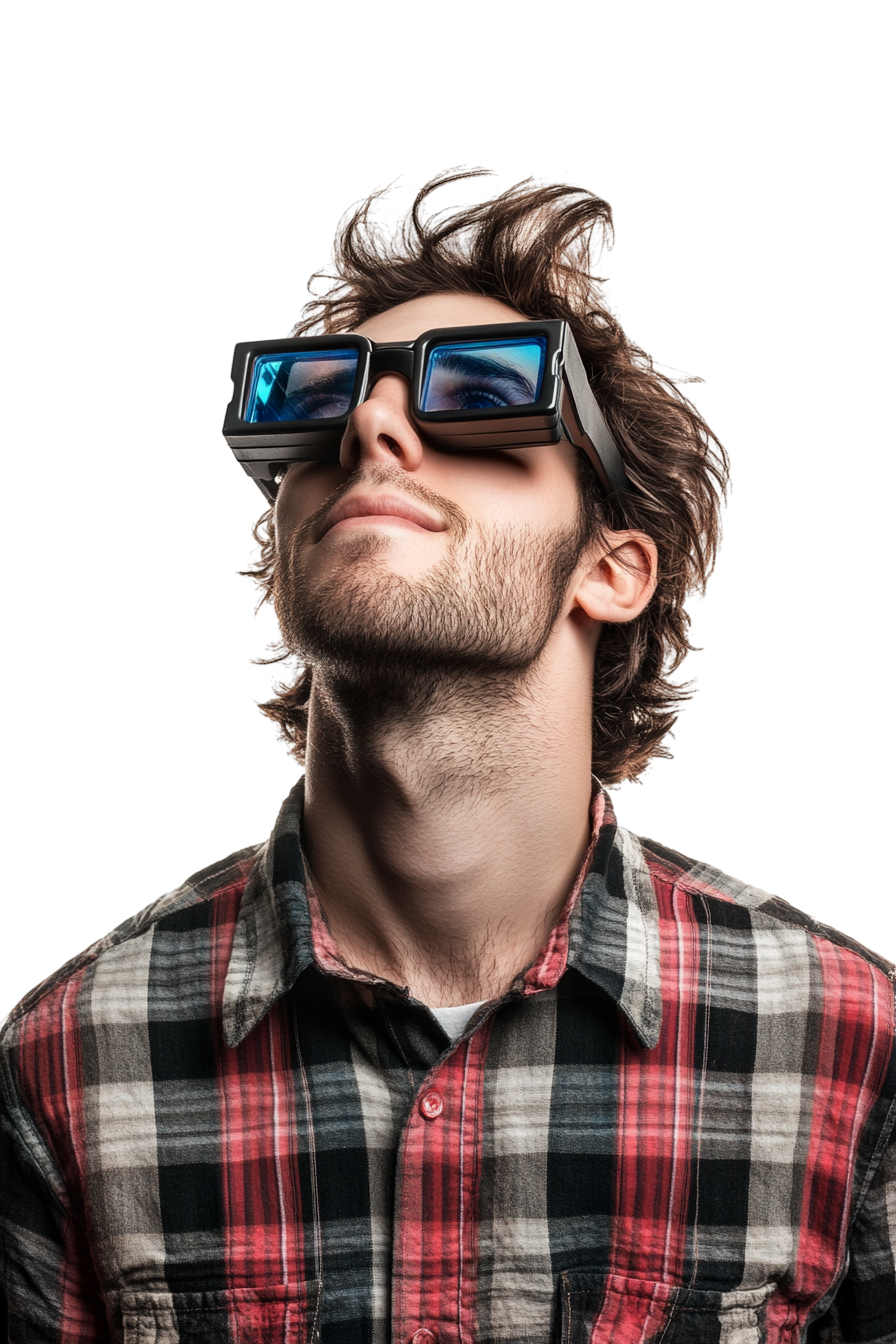 Free: Charming Gaze: A Stylish Portrait in 3D Glasses - nohat.cc