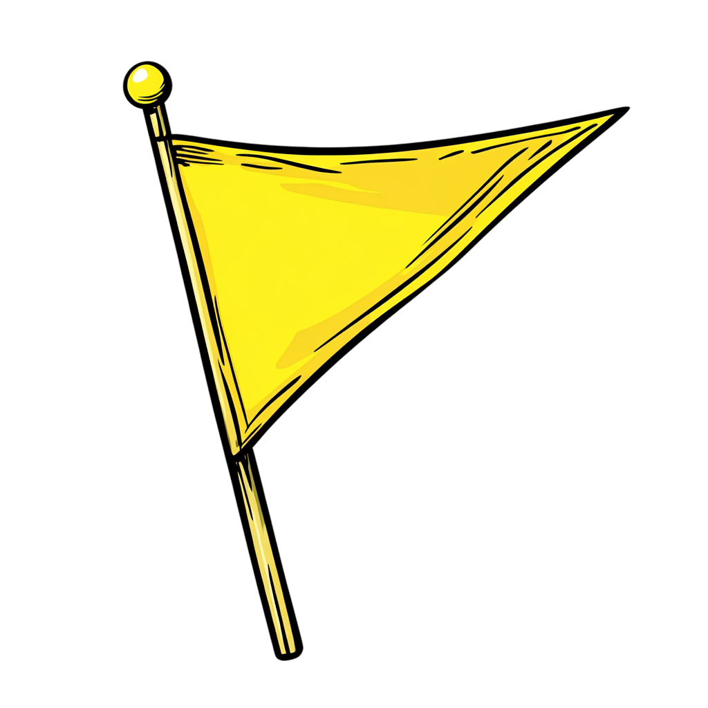 Free: Cheerful Yellow Triangle Flag on a Stick - nohat.cc