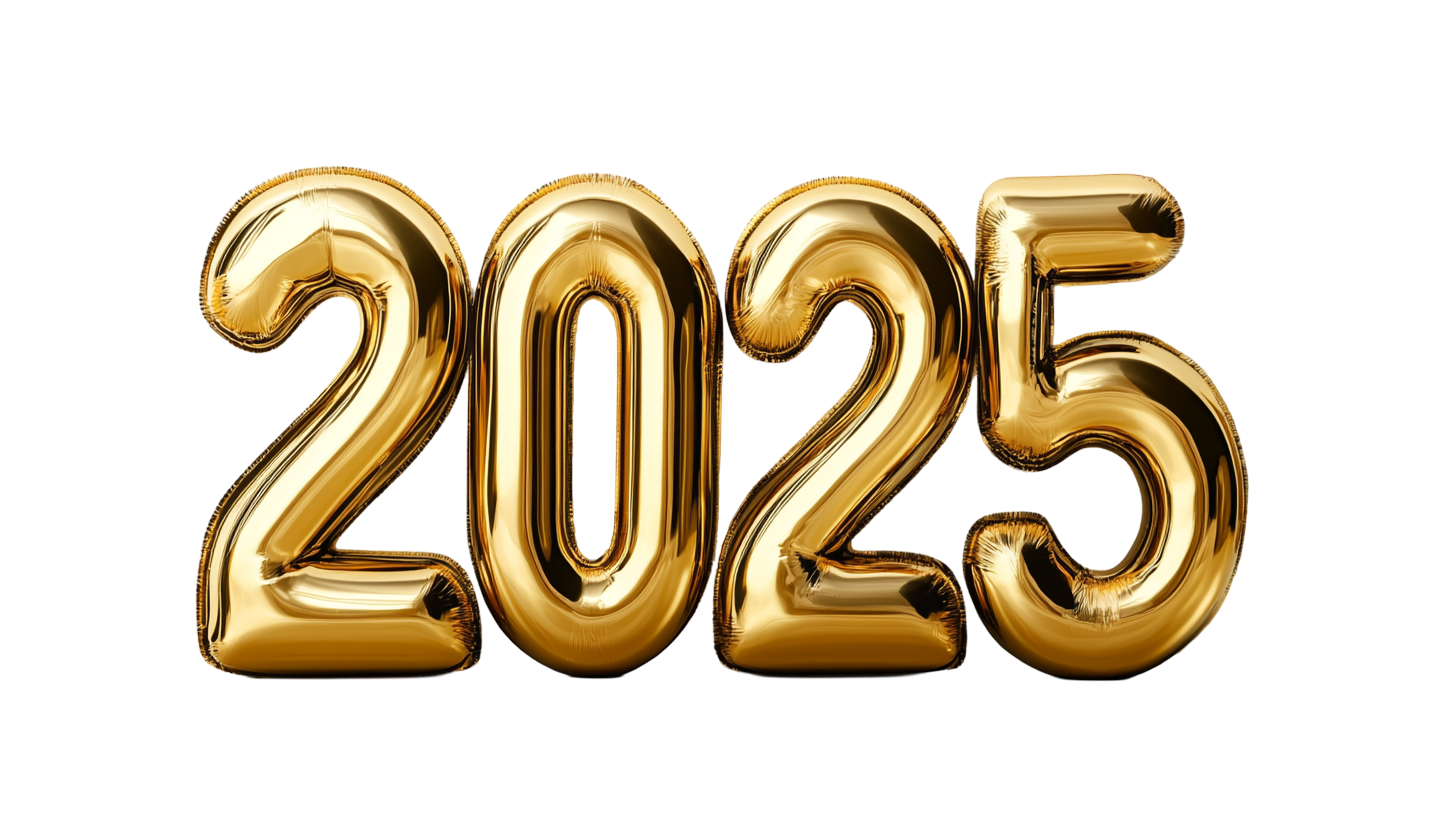 Free: Minimalist 3D Gold Chrome '2025' Render - nohat.cc