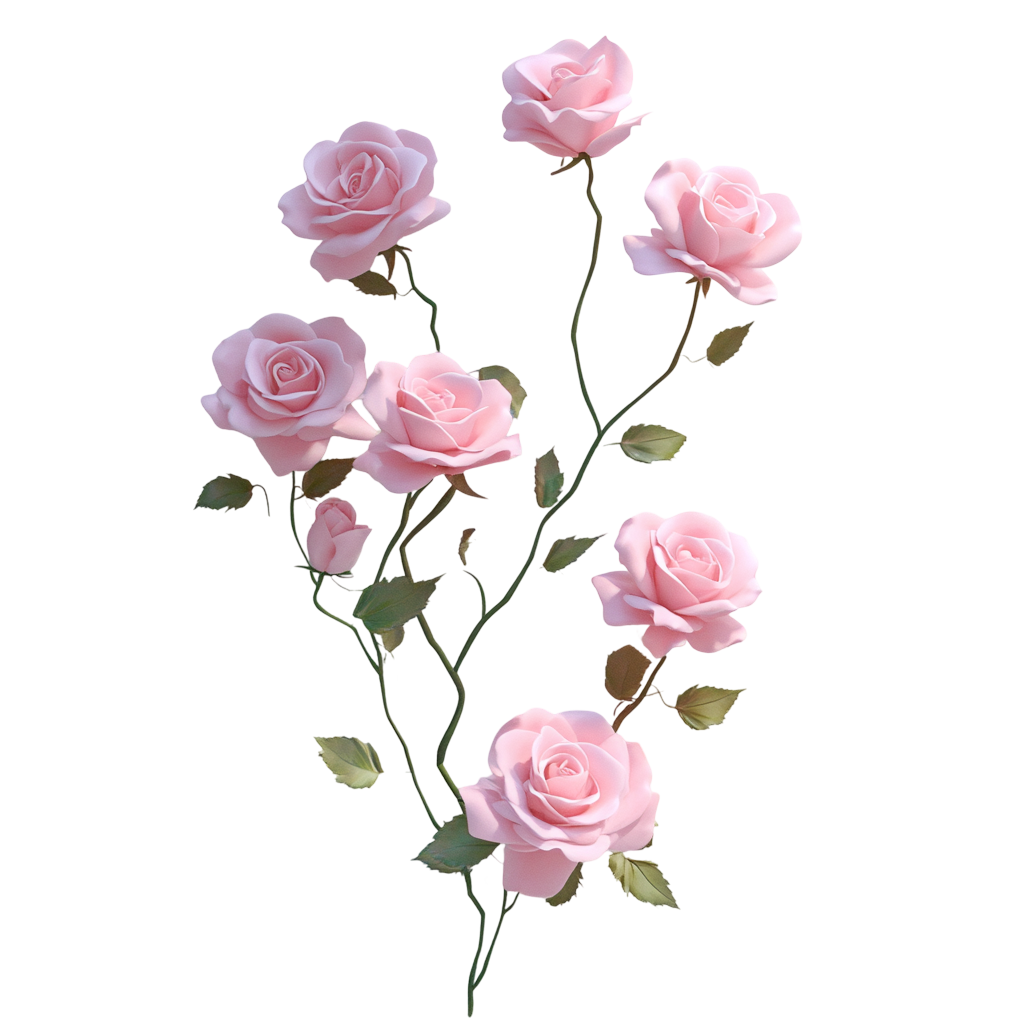 Free: pink roses, 3D pixar digital art, plain white background - nohat.cc