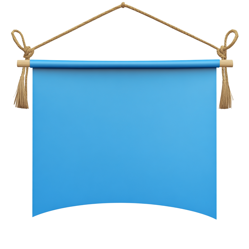 Free: Blank Blue Banner Hanging on a String - PNG Format - nohat.cc