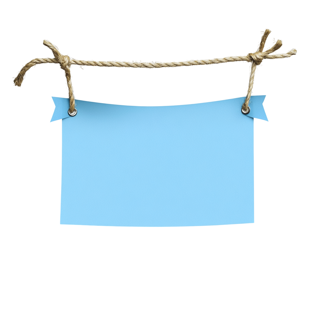 Free: Blank Blue Banner Hanging on a String - PNG Format - nohat.cc
