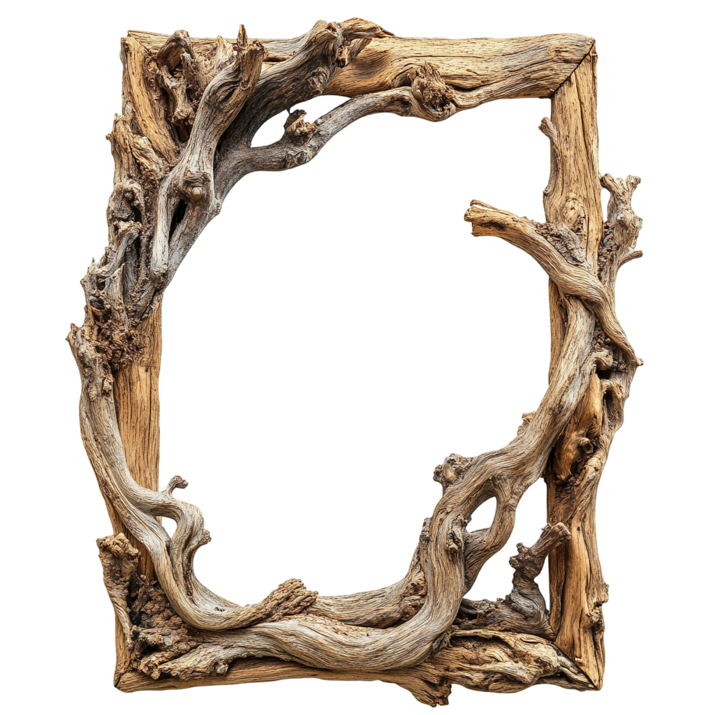 Free: Rustic Wooden Roots Border Frame for Elegant Decor - nohat.cc