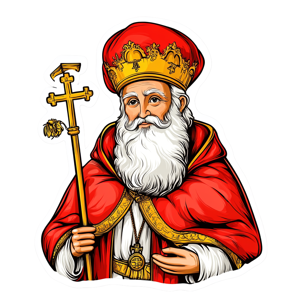 Free: Charming Saint Nicholas: Cute Sticker Design - nohat.cc