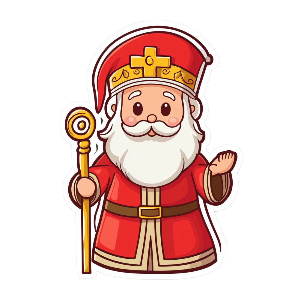Free: Charming Saint Nicholas: Cute Sticker Design - nohat.cc