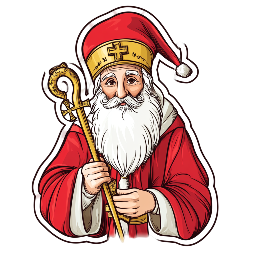 Free: Charming Saint Nicholas: Cute Sticker Design - nohat.cc