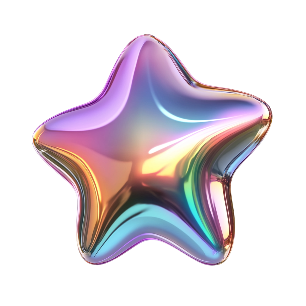 Free: Floating Iridescent Rainbow Chrome Star in Bubble Style - nohat.cc