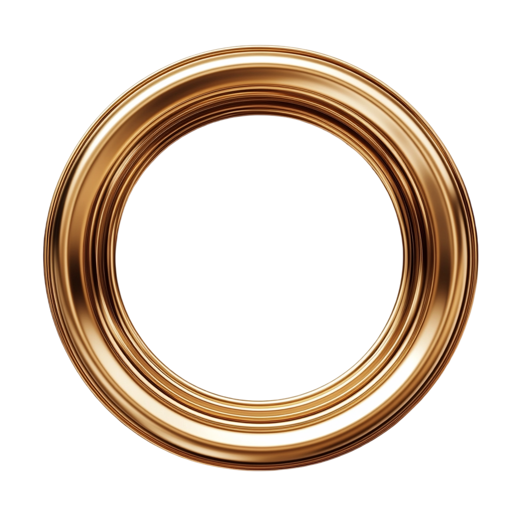 Free: generate an 3d Royal muted golden colour round frame 3d text ...