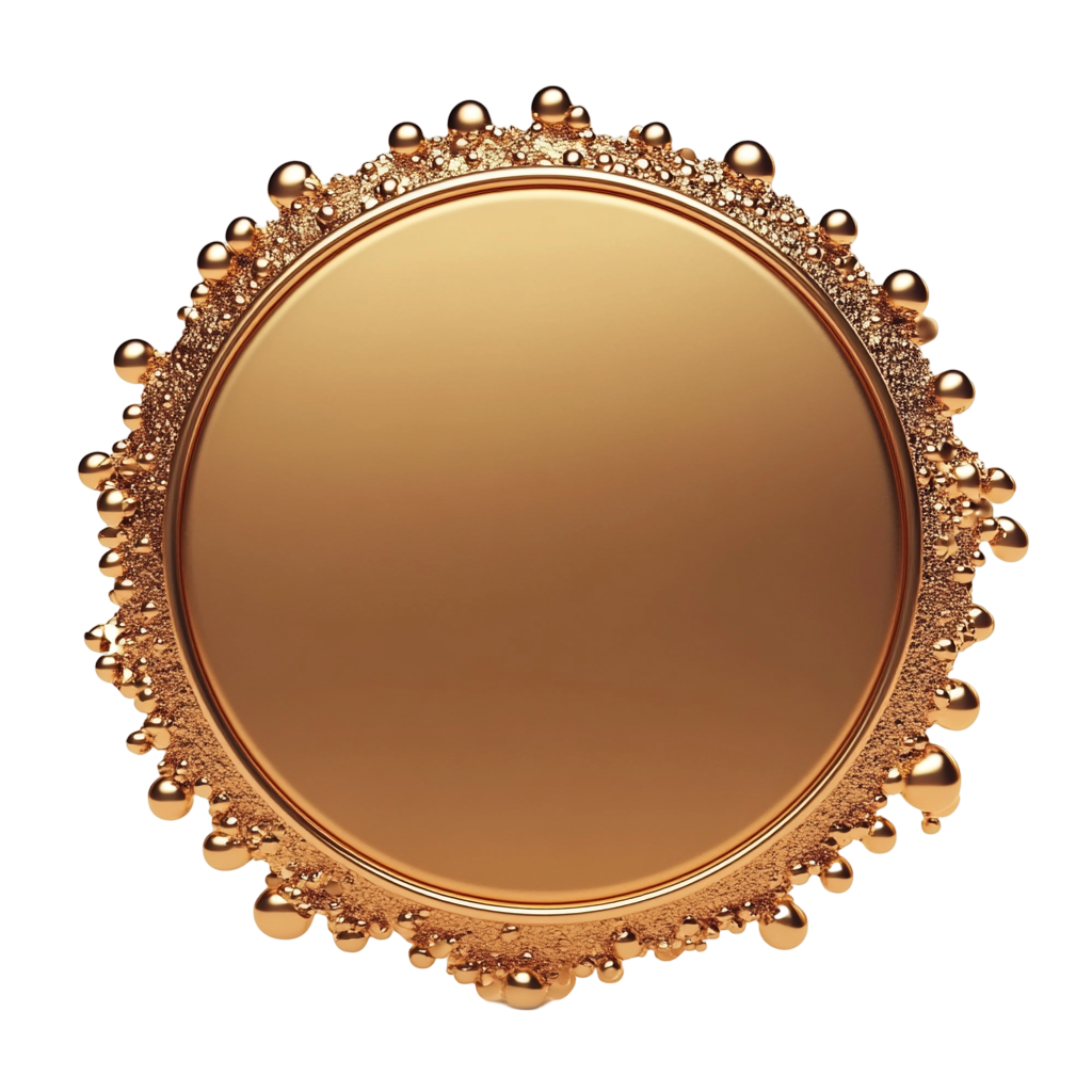 Free: generate an 3d Royal muted golden colour round frame 3d text ...