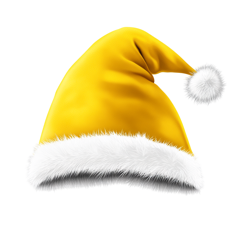 Free: yellow santa hat with white fur on top, simple clipart graph ...