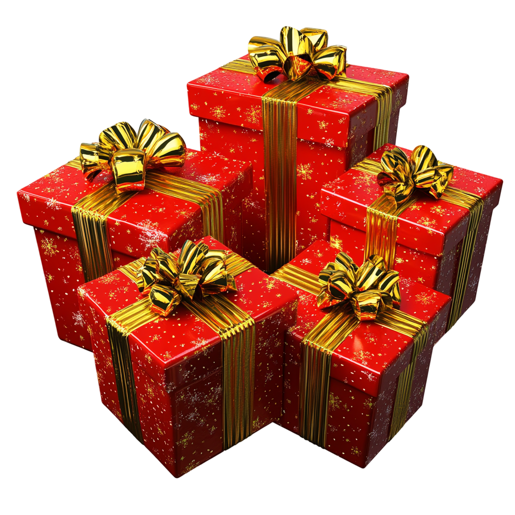 Free: Red Gift Boxes With Gold Ribbons Clipart, isolated white bac ...