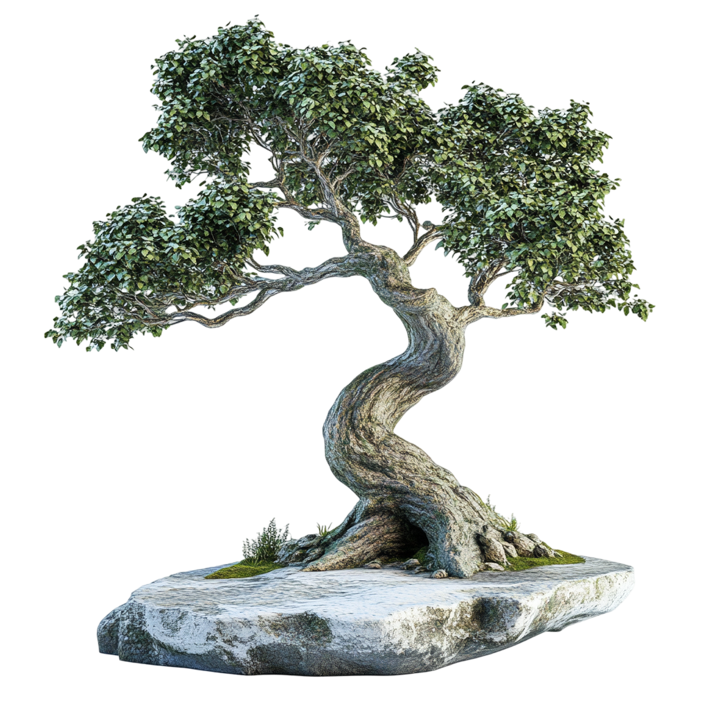 Free: Create a 3D model tree on a white background. It will look l ...