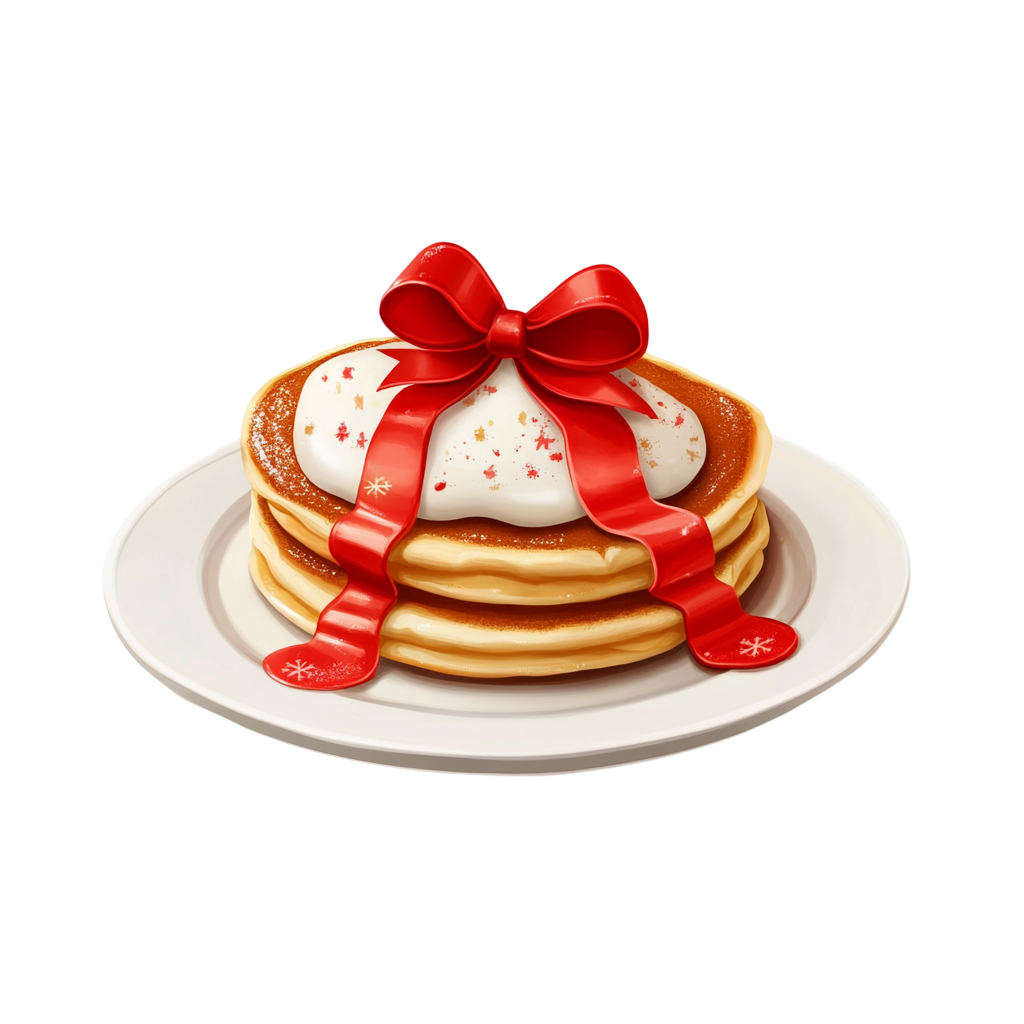 Free: Festive Christmas Pancakes with a Cute Bow on Top - nohat.cc