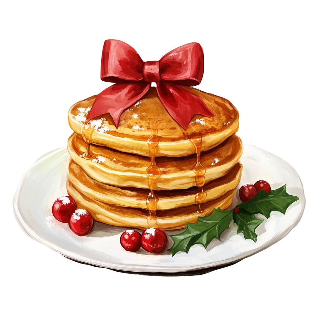 Free: Festive Christmas Pancakes with a Cute Bow on Top - nohat.cc