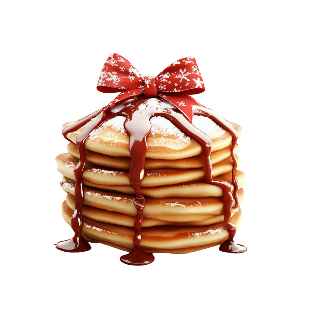 Free: Festive Christmas Pancakes with a Cute Bow on Top - nohat.cc