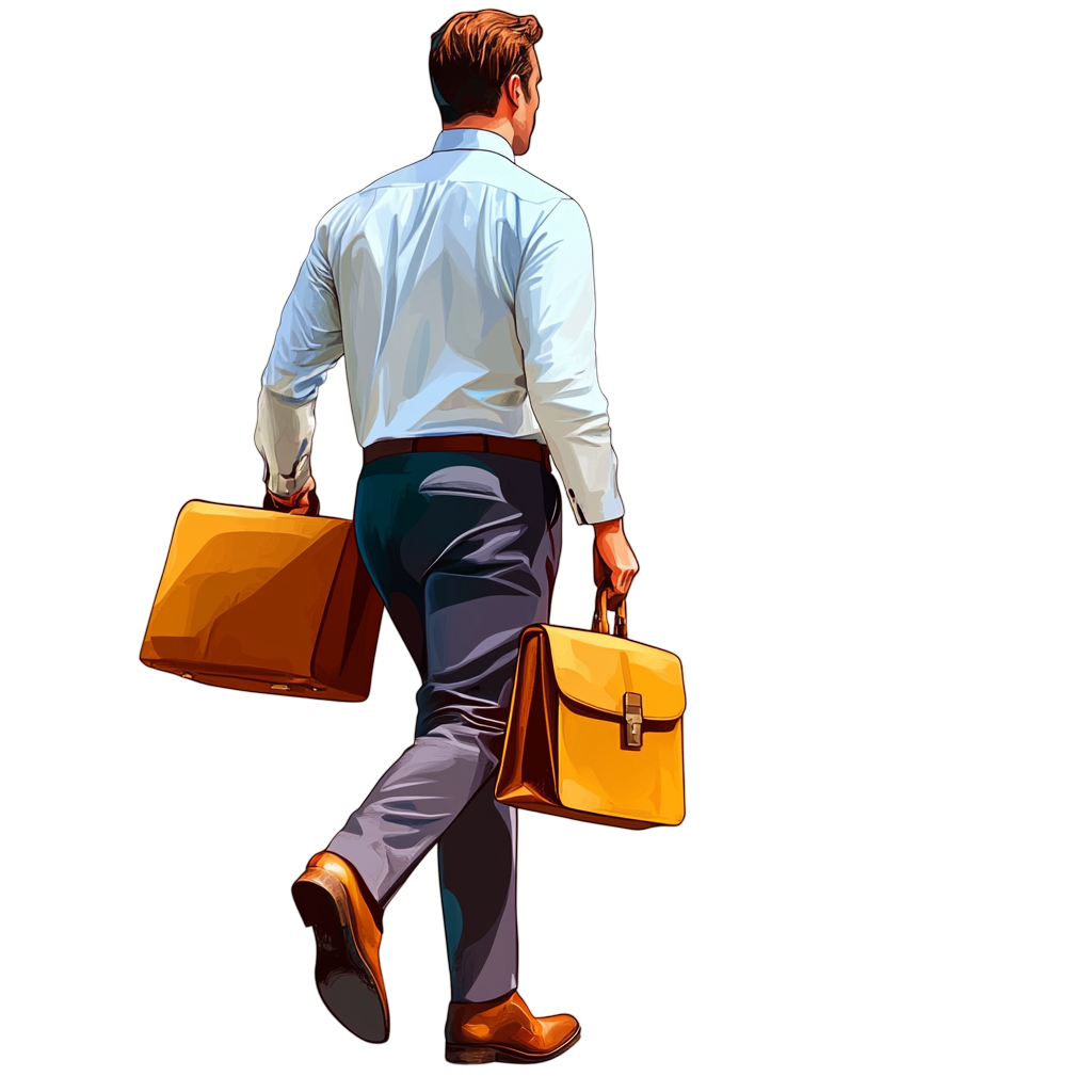 Free: PNG Man in Suit with Briefcase Walking Briskly in Urban Setting ...