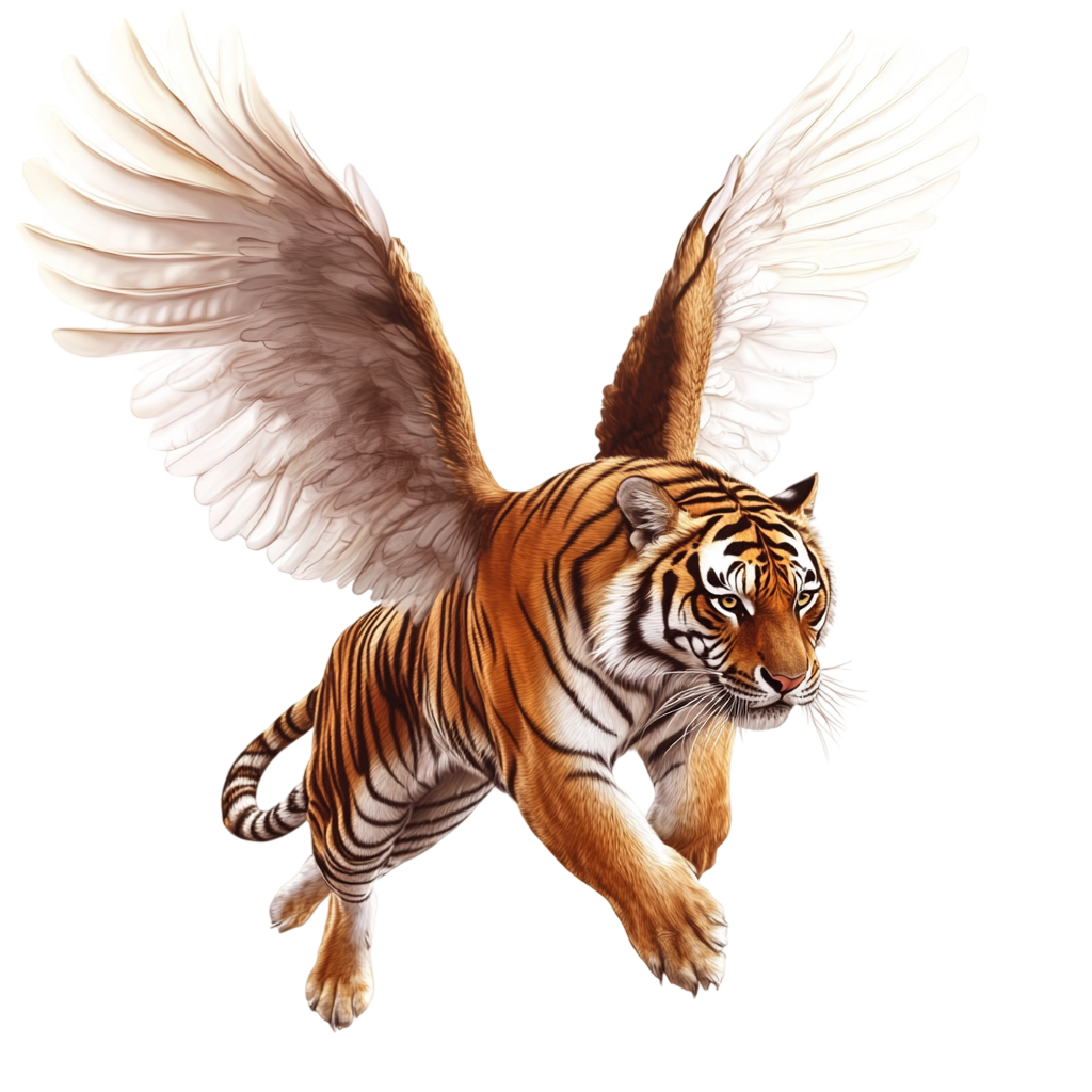 Free: a tiger with wings flying through the air - nohat.cc